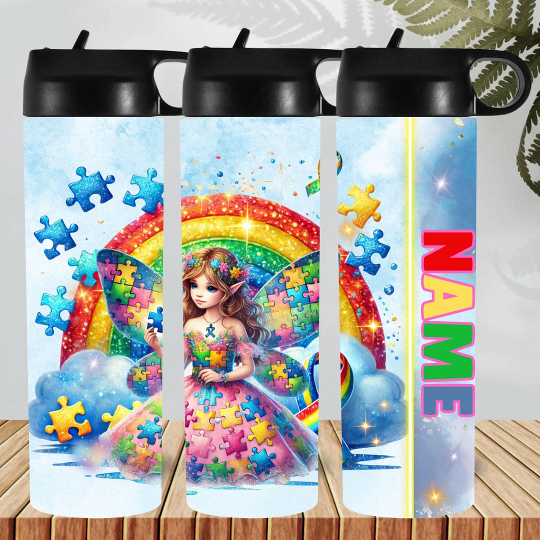 Autism Fairy Personalized,hydro DRINK BOTTLE 20oz Hydro , Drink Bottle ...