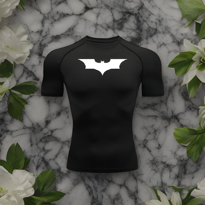 Batman Logo Gym Compression Shirt, Superhero Workout Gear, Fitness ...