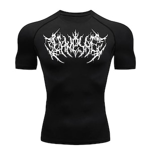 Diaphthora Black Compression Shirt for Men Gym Fitness Muscle Athletic ...