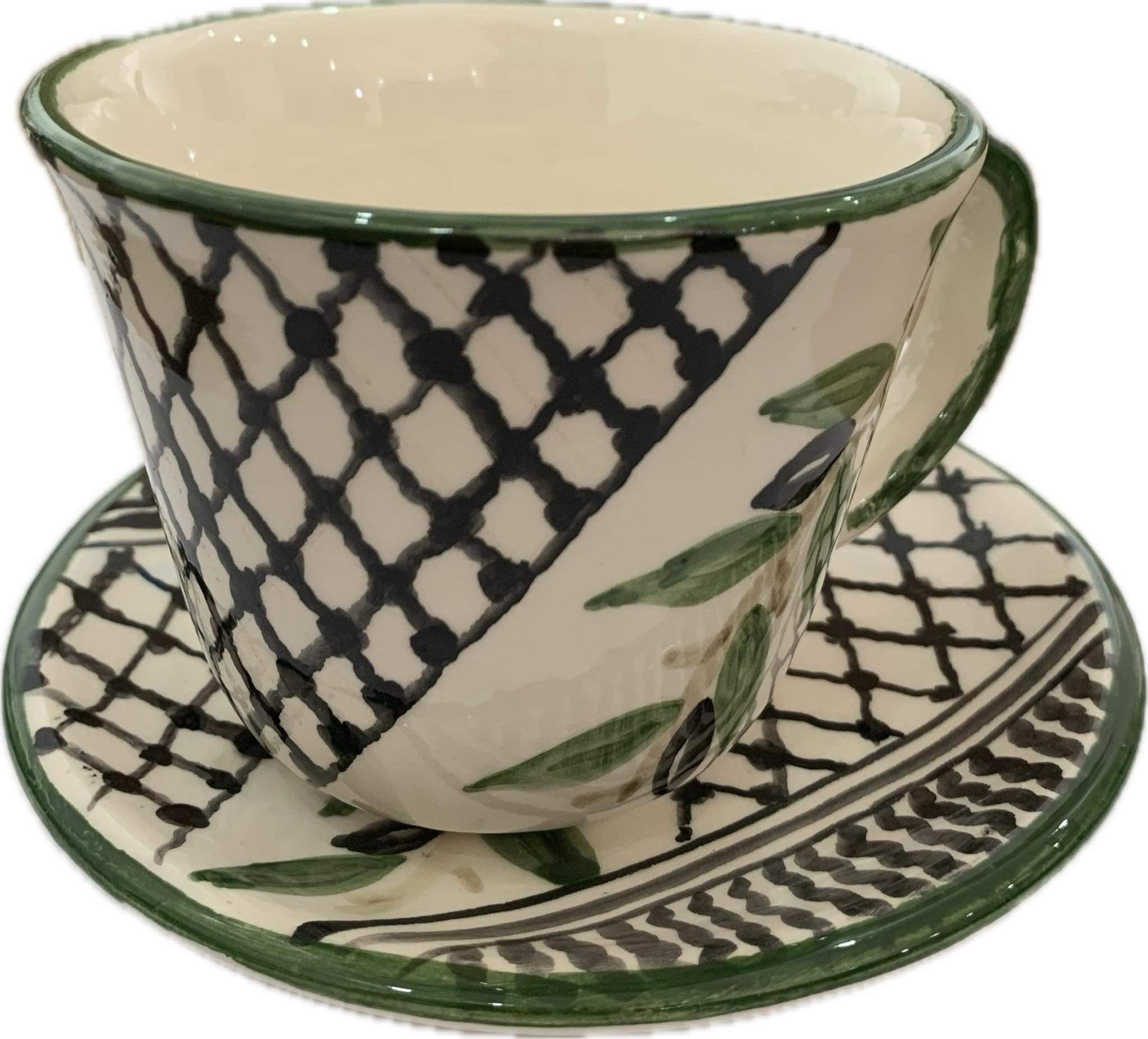Kufiya Tea Cup , Palestinian , Handmade , Olives , Palestine - Etsy UK