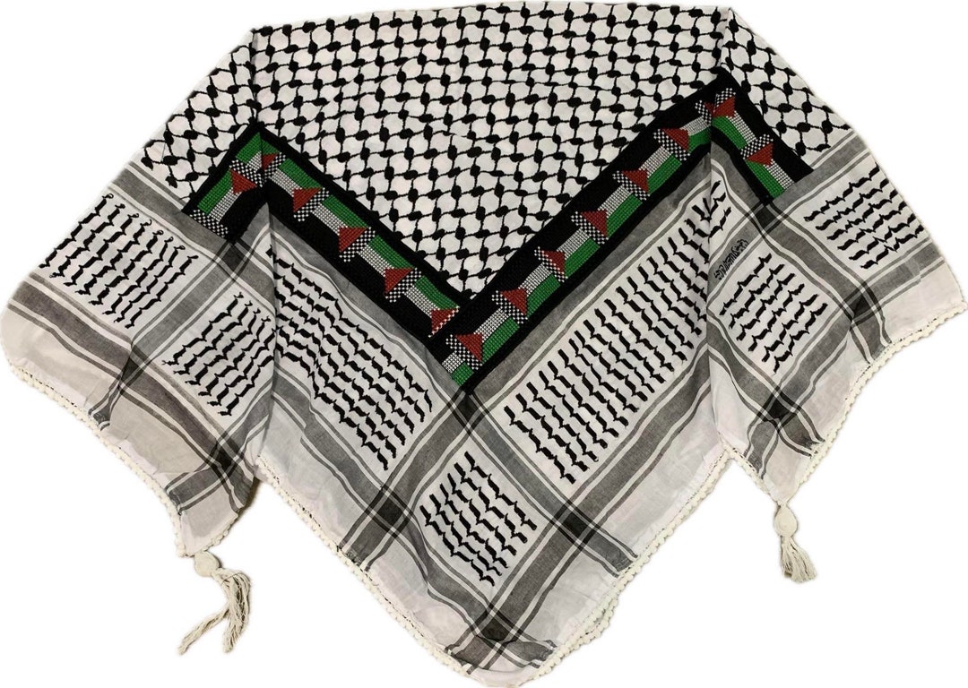 Traditional Kufiya With Flag Keffeyeh Kuffiya, Kefeyah, Palestine, Flag ...