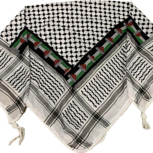 Traditional Kufiya With Flag Keffeyeh Kuffiya, Kefeyah, Palestine, Flag ...
