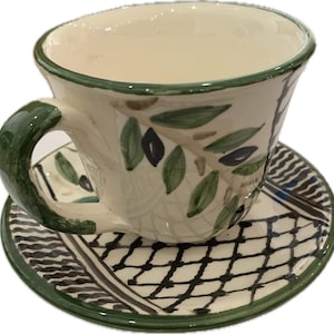 Kufiya Tea Cup , Palestinian , Handmade , Olives , Palestine - Etsy