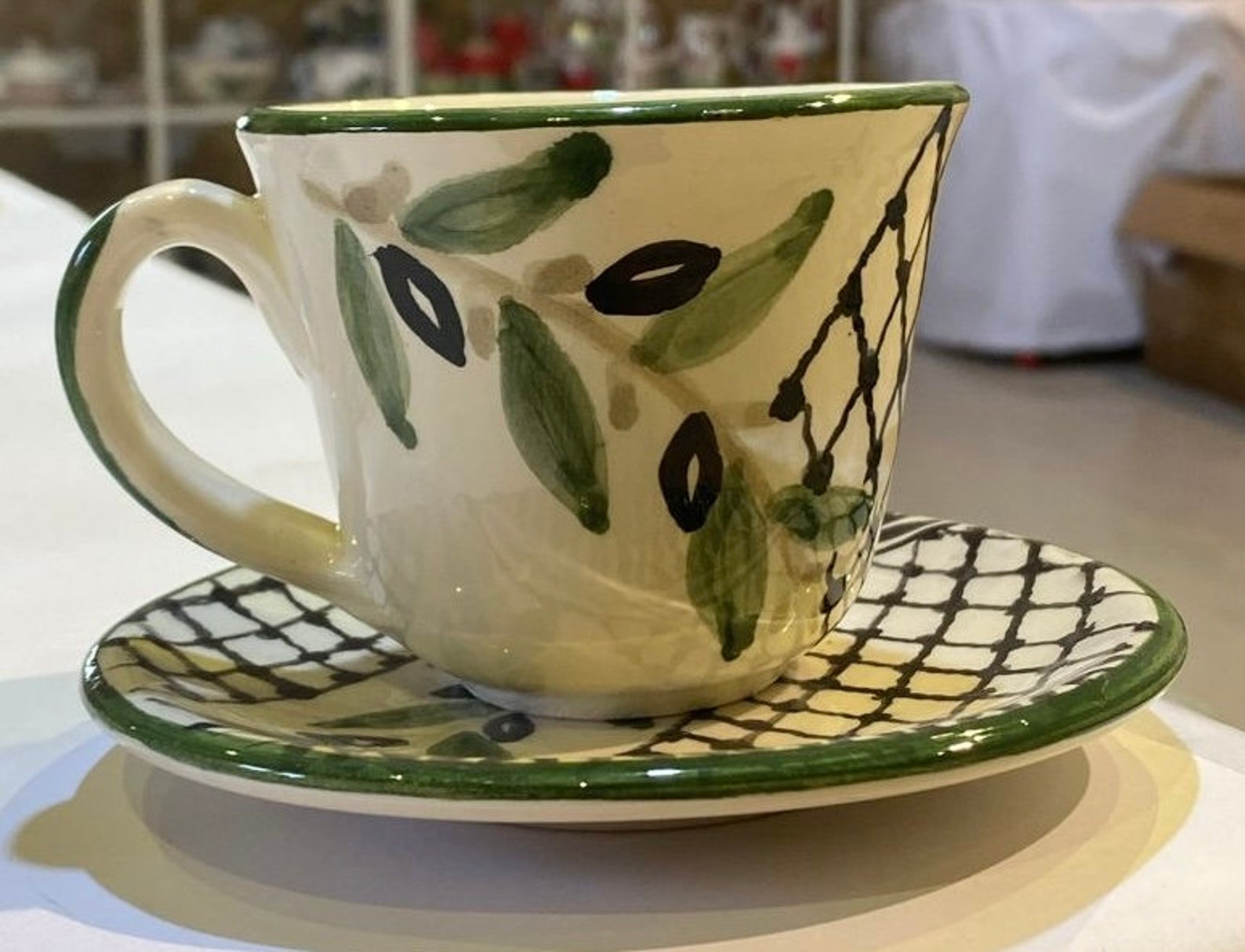 Kufiya Tea Cup , Palestinian , Handmade , Olives , Palestine - Etsy UK