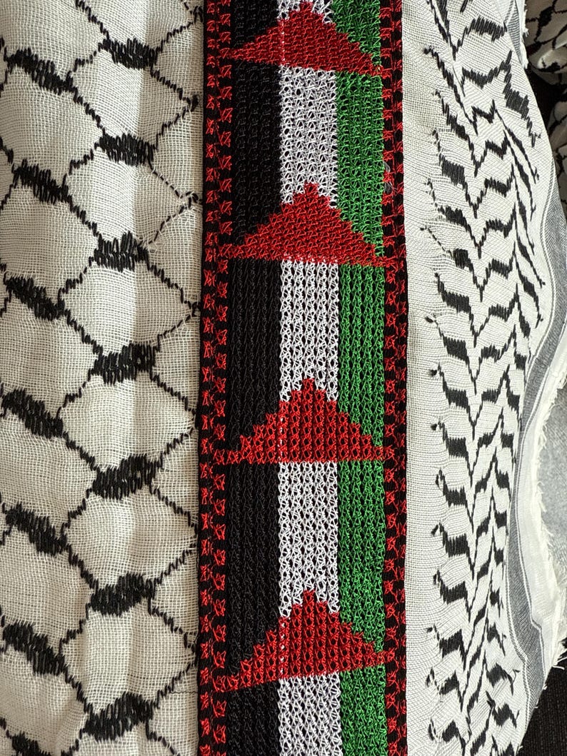 Traditional Kufiya With Flag - Keffeyeh - Kuffiya, Kefeyah, Palestine ...