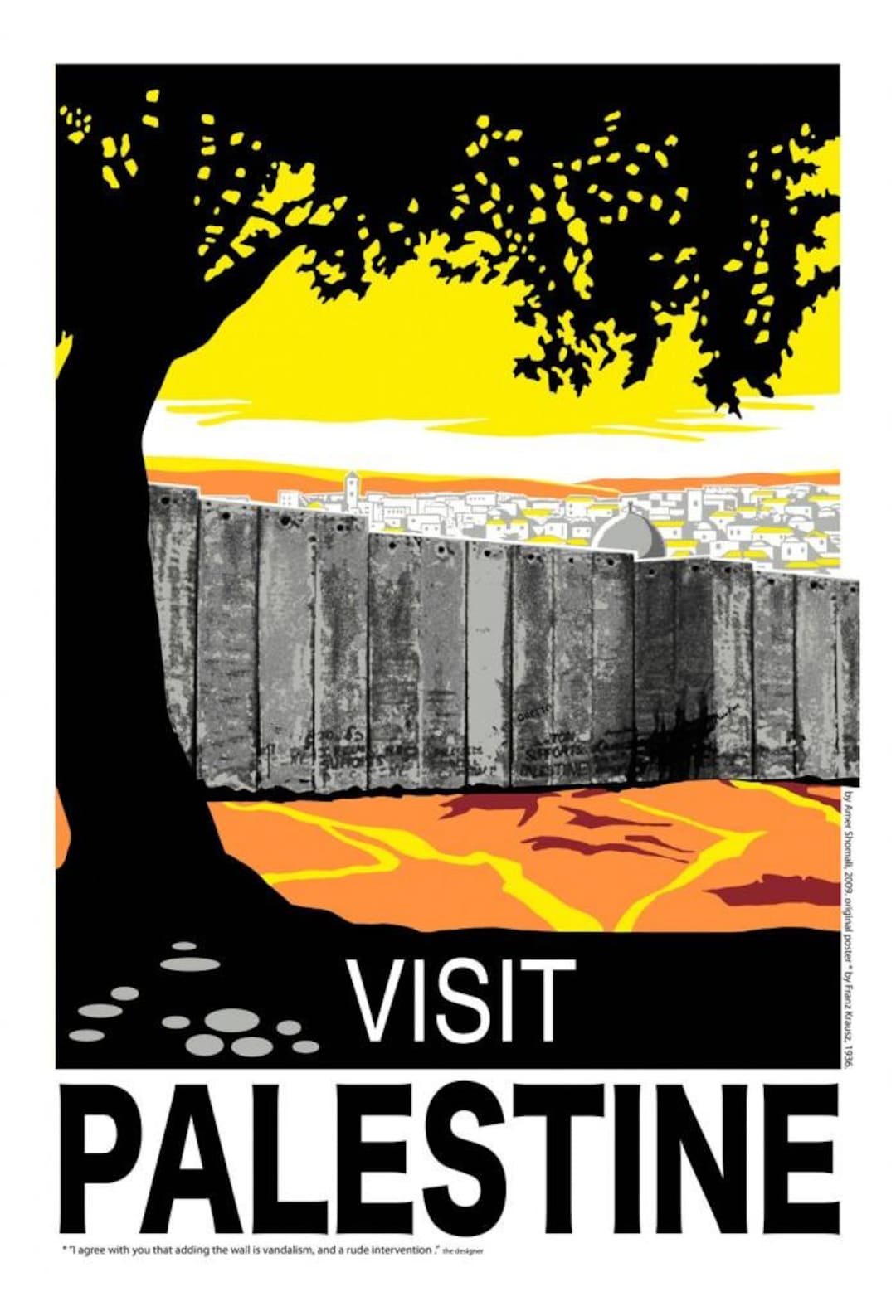 Visit Palestine Poster, Amer Shomali, Palestine, the Wall, Jerusalem - Etsy