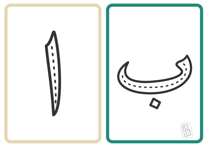 Printable Flashcard Hijaiyah Arabic Tracing for Toddler and ...