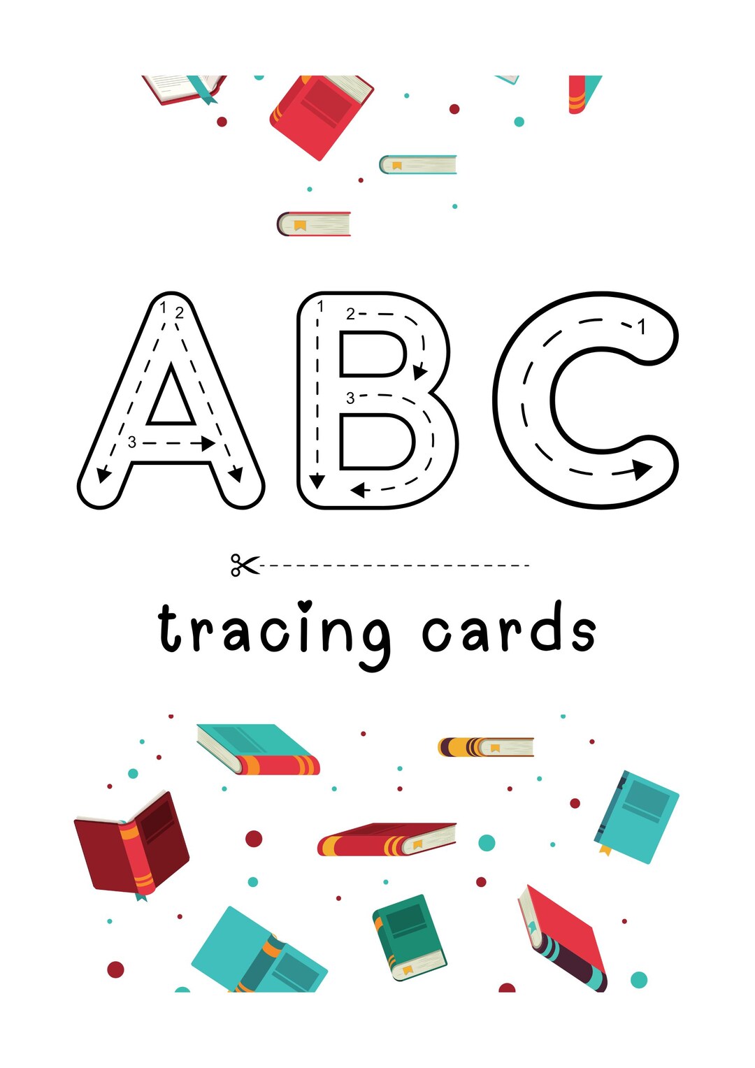 Alphabet Tracing Cards Worksheet for Toddler and Kindergarten - Etsy