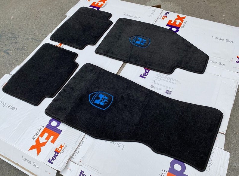 For VW Classic Beetle Wolfsburg Floor Mats Carpet Black Set 4pcs 1950 ...