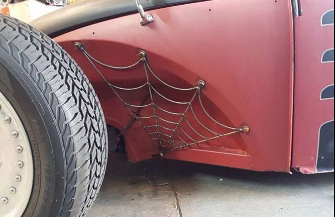 Custom Car Lowrider Hot Rod Rat Rod Spider Web Fender Interior Seat ...