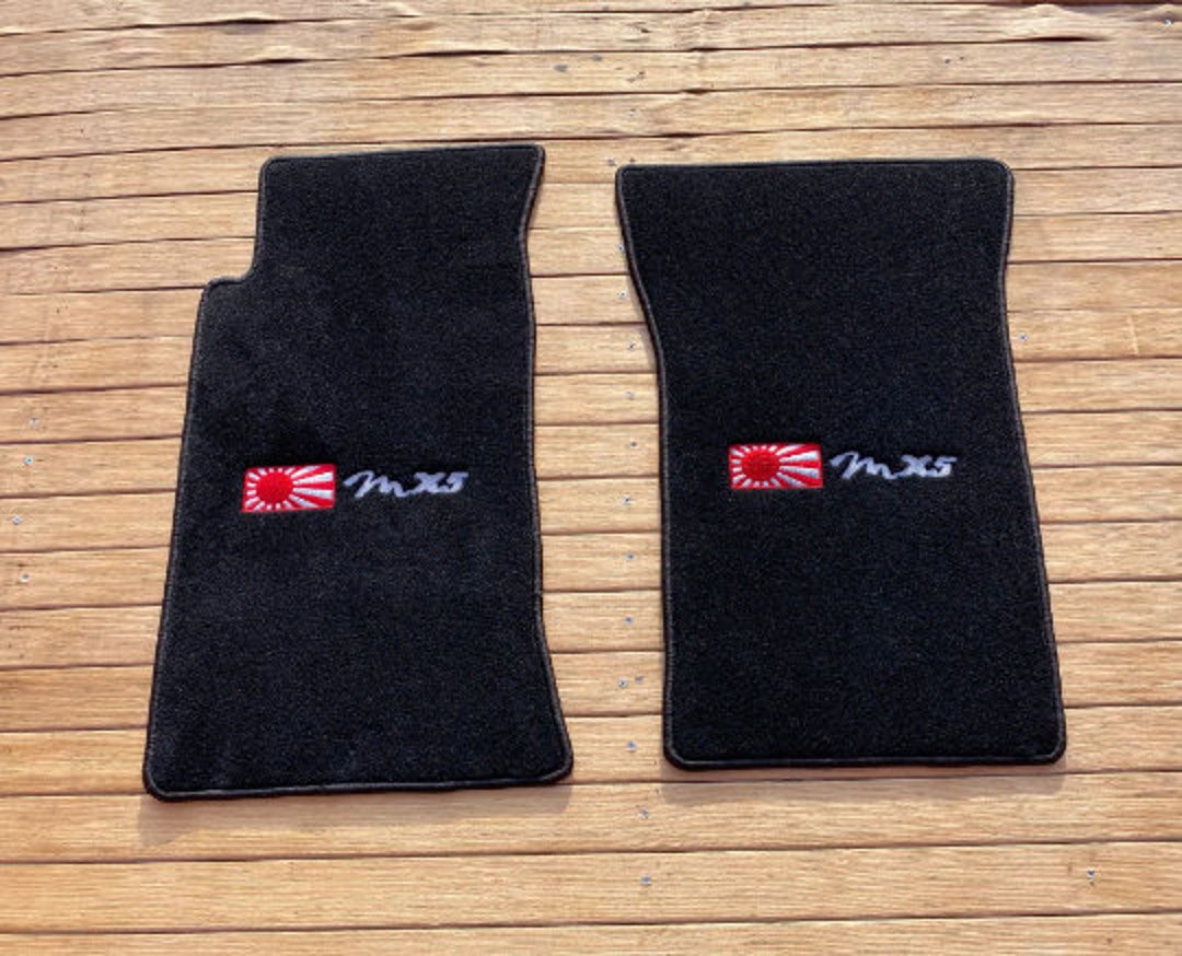 For Mazda Miata MX5 Custom Velour Floor Mats Carpet Black 2pcs 1990-97 ...