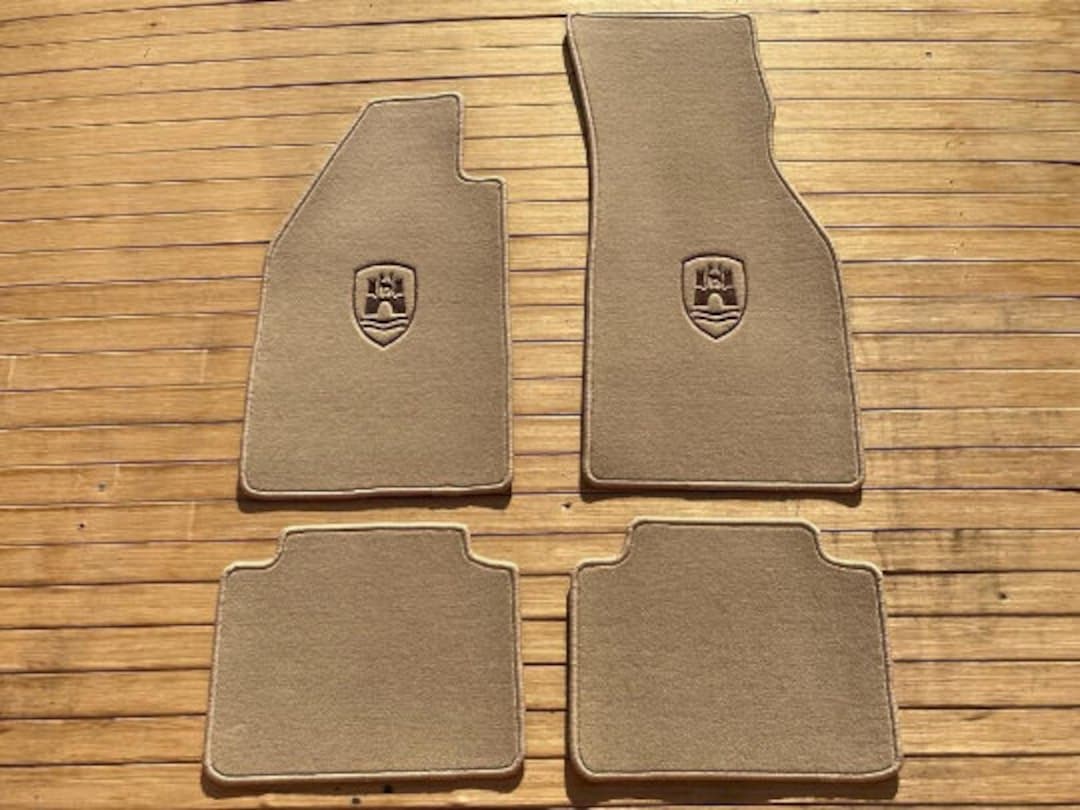 For VW Classic Beetle Wolfsburg Floor Mats Carpet Tan Beige Set 4pcs ...