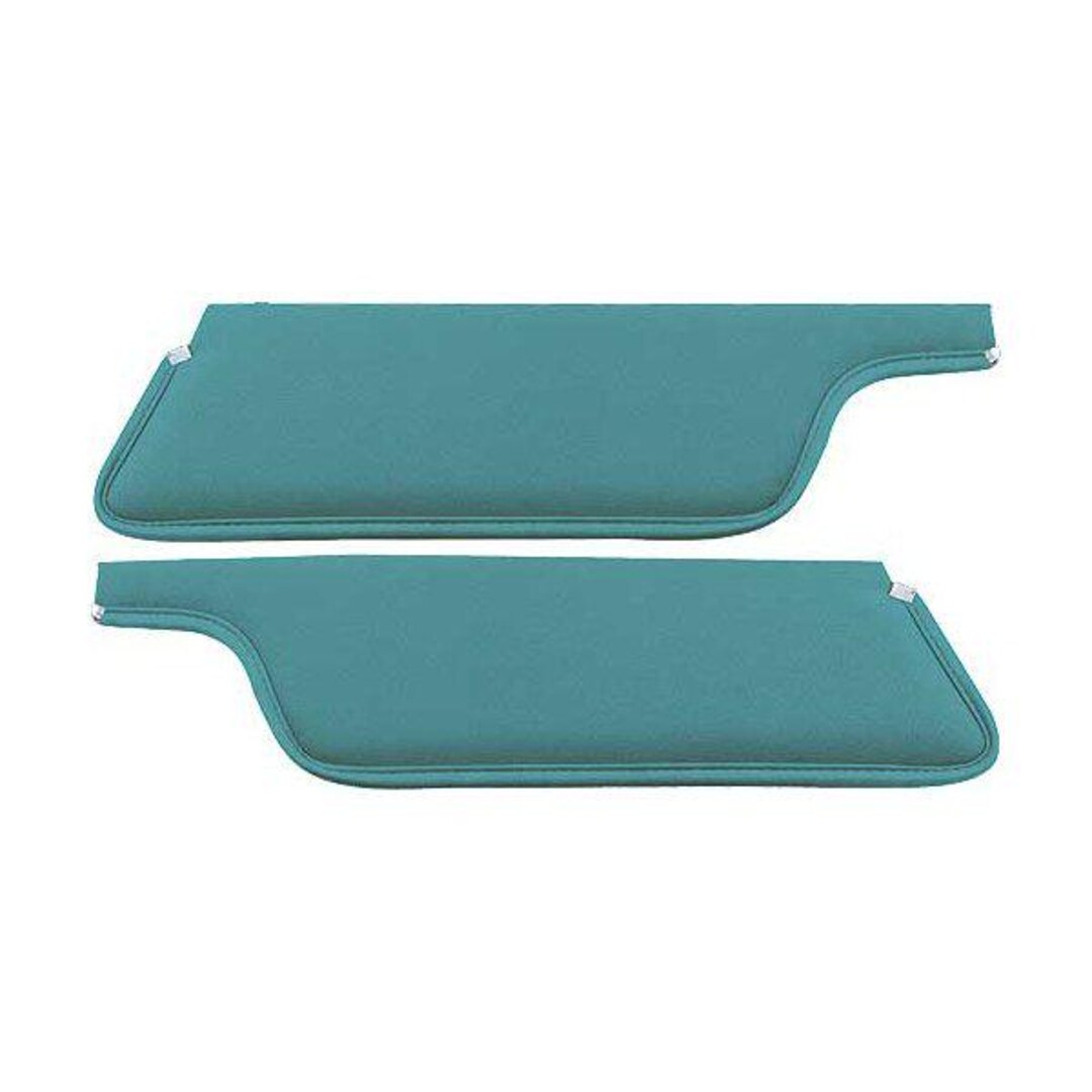 For Mustang Fastback Coupe Dark Aqua Sun Visor Padded Genuine Leather ...