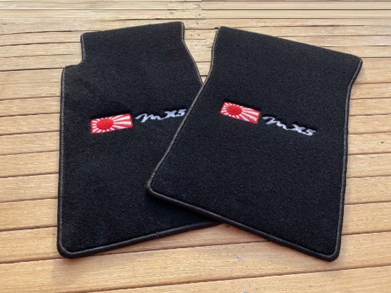 For Mazda Miata MX5 Custom Velour Floor Mats Carpet Black 2pcs 1990-97 ...