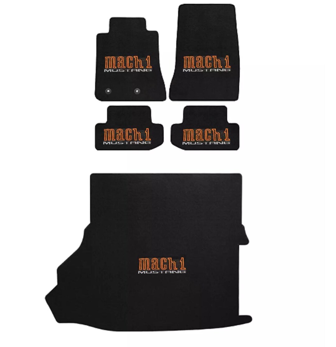For Ford Mustang Mach 1 Floor and Trunk Mats Carpet Black Set 5pcs 2015 ...