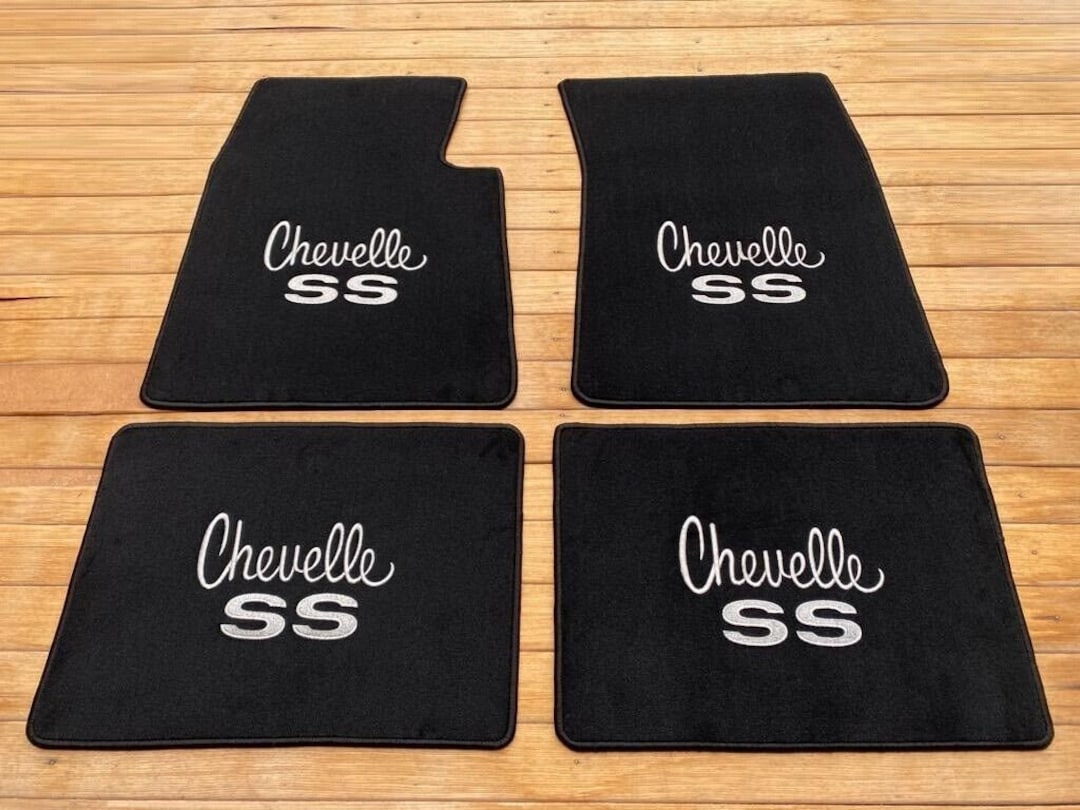 For Chevy Chevelle SS Floor Mats Carpet Black Embroidered Letter 4pcs ...