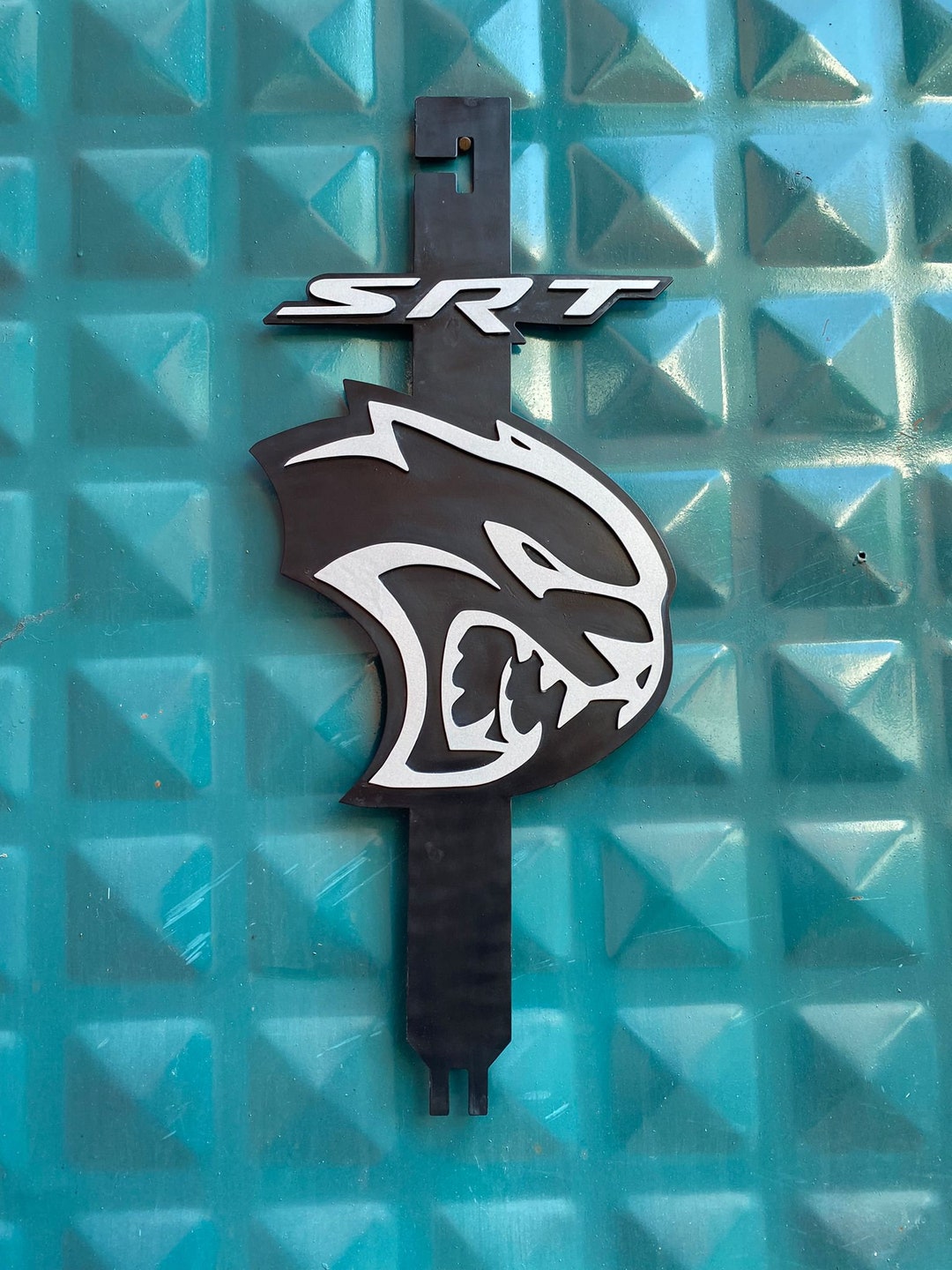 Custom Car Show Black Stainless Steel Hood Prop With SRT Hellcat 1pcs ...