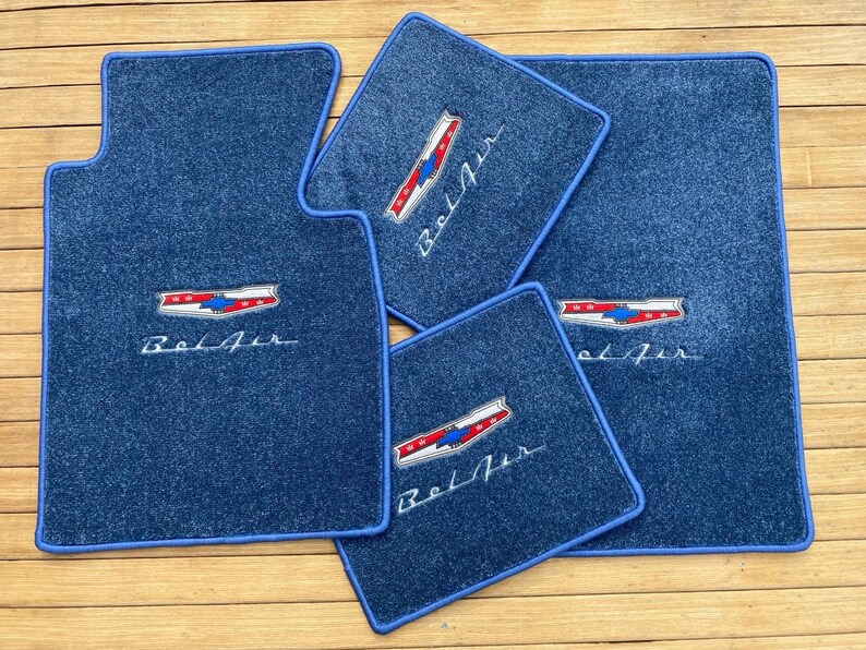 For Chevrolet Bel Air Floor Mats Carpet Blue Set Of4 1955-57 - Etsy