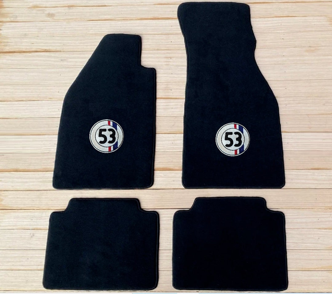 For VW Classic Beetle Herbie Floor Mats Carpet Black Set 4pcs 1950-76 ...