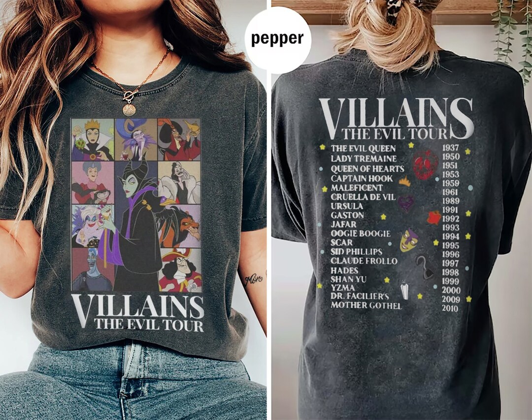 Maleficent Disney Villains the Evil Tour Shirt, Villains Eras Tour Shirt, Ursula, Evil Queen ...