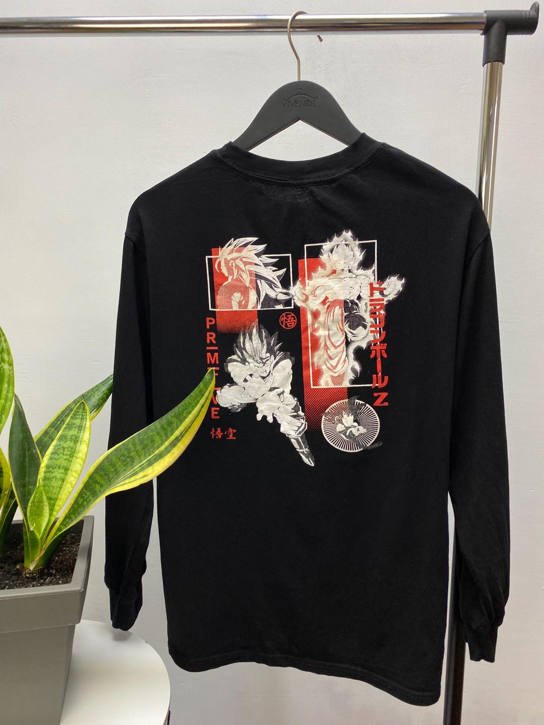 Primitive X Dragon Ball Z Goku Super Saiyan Longsleeve Size M Black ...