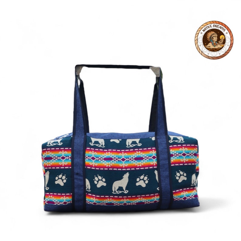 Native American Design Duffel Bag native Wolf Print durable and Stylish ...
