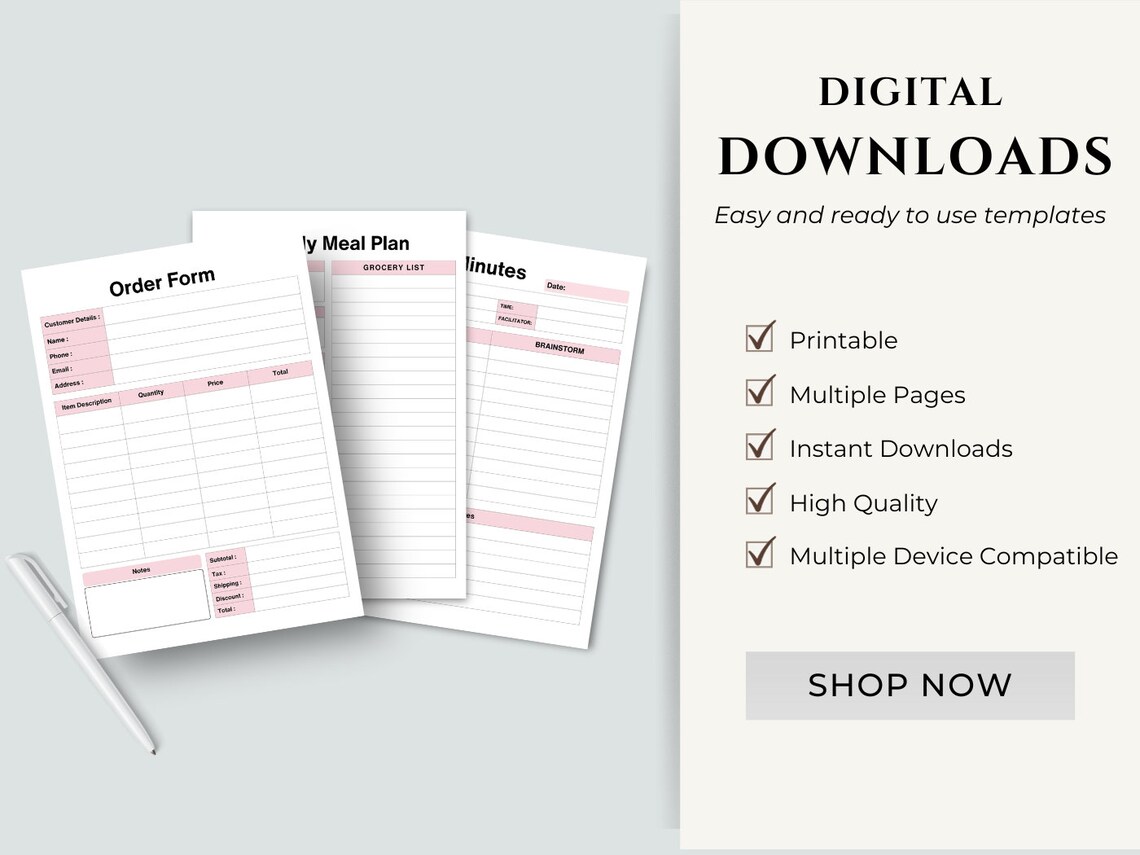 Printable Work and Office Planner, Office Work Planner and Organizer ...