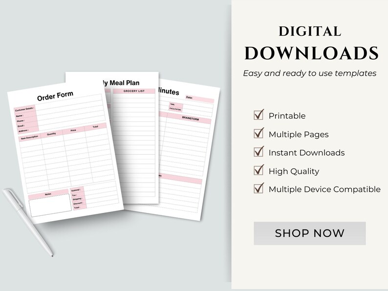 Printable Work and Office Planner, Office Work Planner and Organizer ...