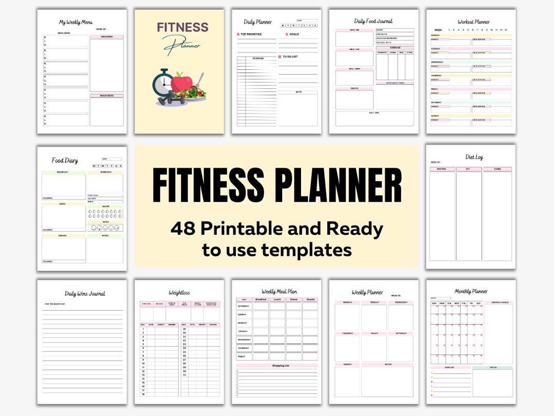 Printable Fitness Planner, Ultimate Fitness Planner 2024 Printable ...