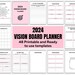 Editable 2024 Vision Board Planner, Digital Productivity Goal Planner ...