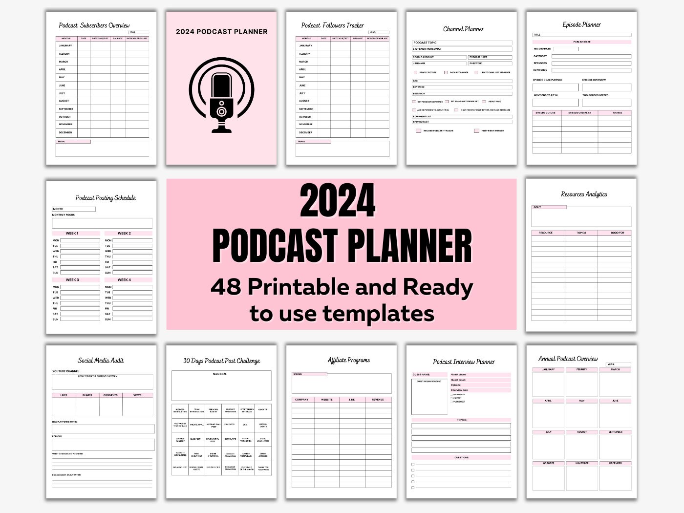 Editable 2024 Podcast Planner, 2024 Podcast Digital PDF Download ...