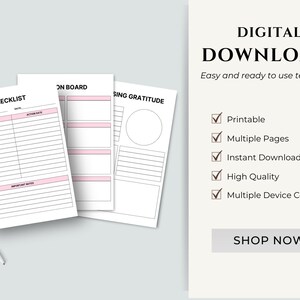 Editable 2024 Vision Board Planner, Digital Productivity Goal Planner ...