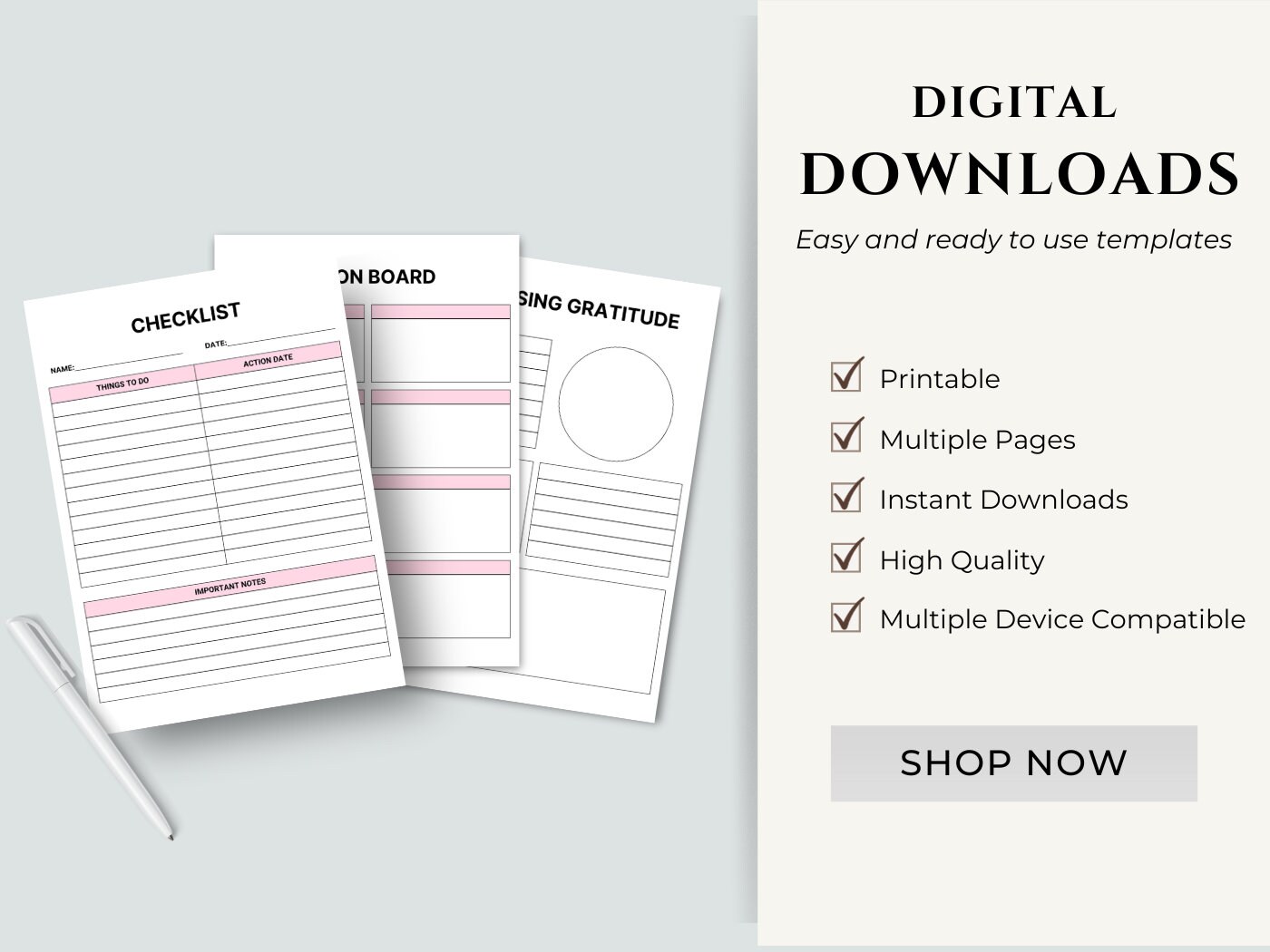 Editable 2024 Vision Board Planner, Digital Productivity Goal Planner ...