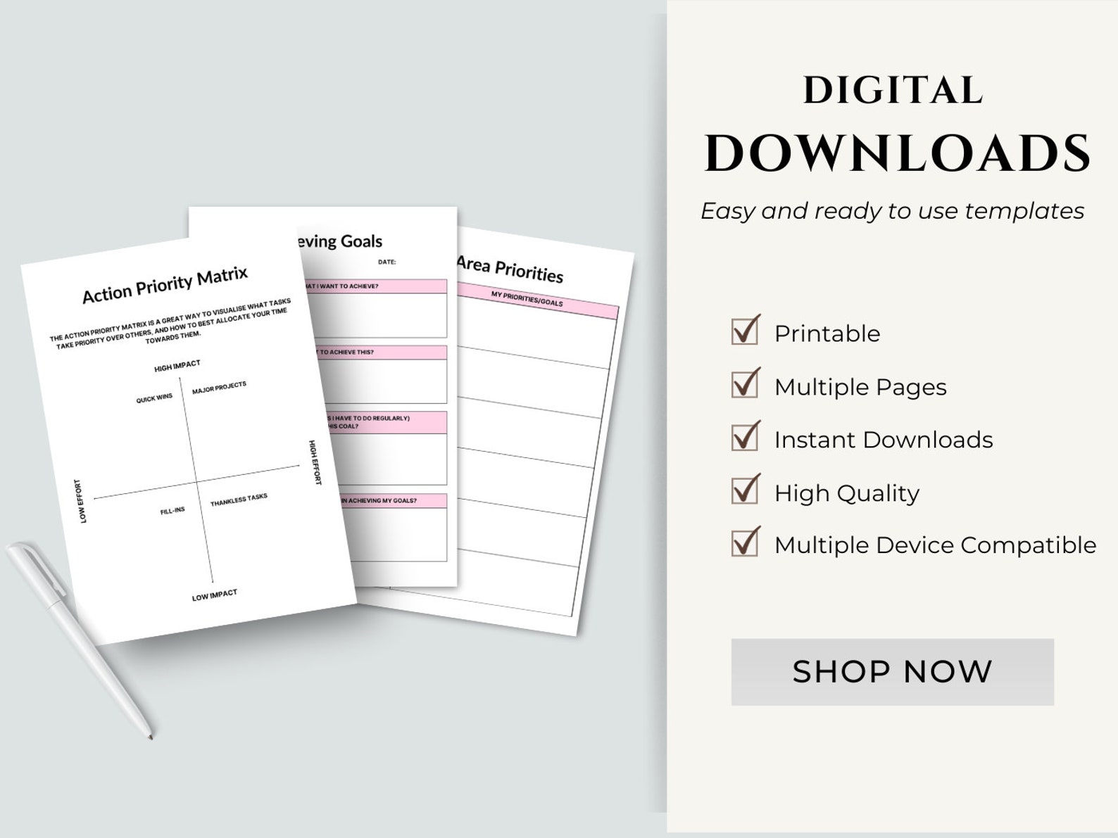Printable Goal Planning Workbook, Goal Planner Template Bundle Goal ...