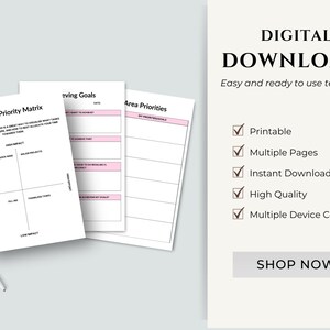 Printable Goal Planning Workbook, Goal Planner Template Bundle Goal ...