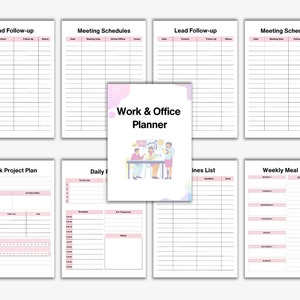 Printable Work and Office Planner, Office Work Planner and Organizer ...