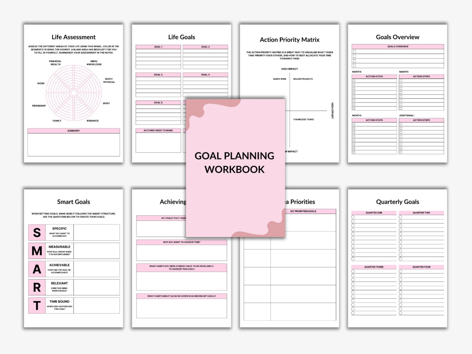Printable Goal Planning Workbook, Goal Planner Template Bundle Goal ...