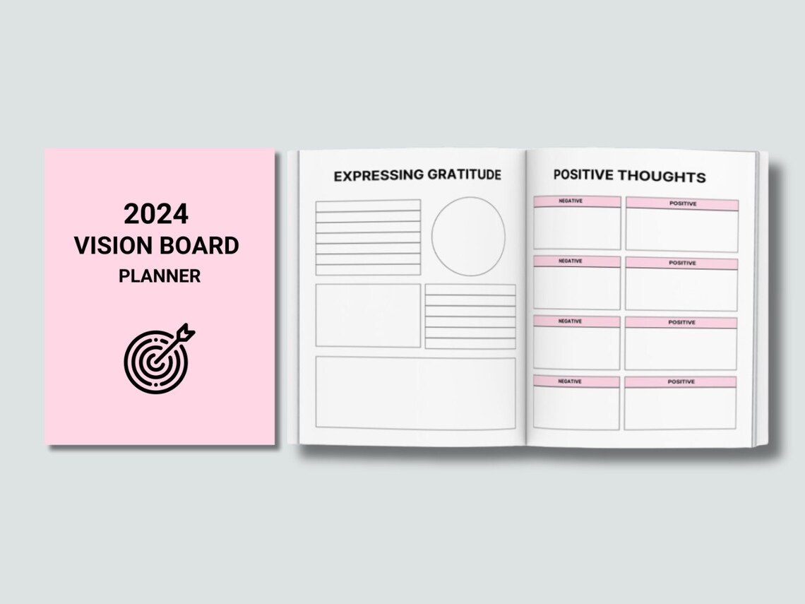 Editable 2024 Vision Board Planner, Digital Productivity Goal Planner ...