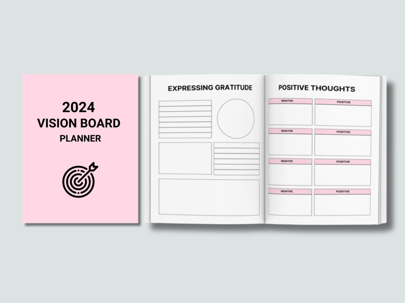 Editable 2024 Vision Board Planner, Digital Productivity Goal Planner ...