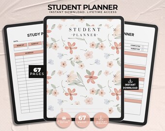 Printable Student Digital Planner, Academic Planner Printable, College ...