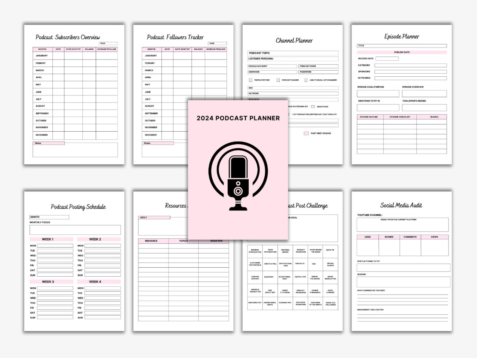 Editable 2024 Podcast Planner, 2024 Podcast Digital PDF Download ...