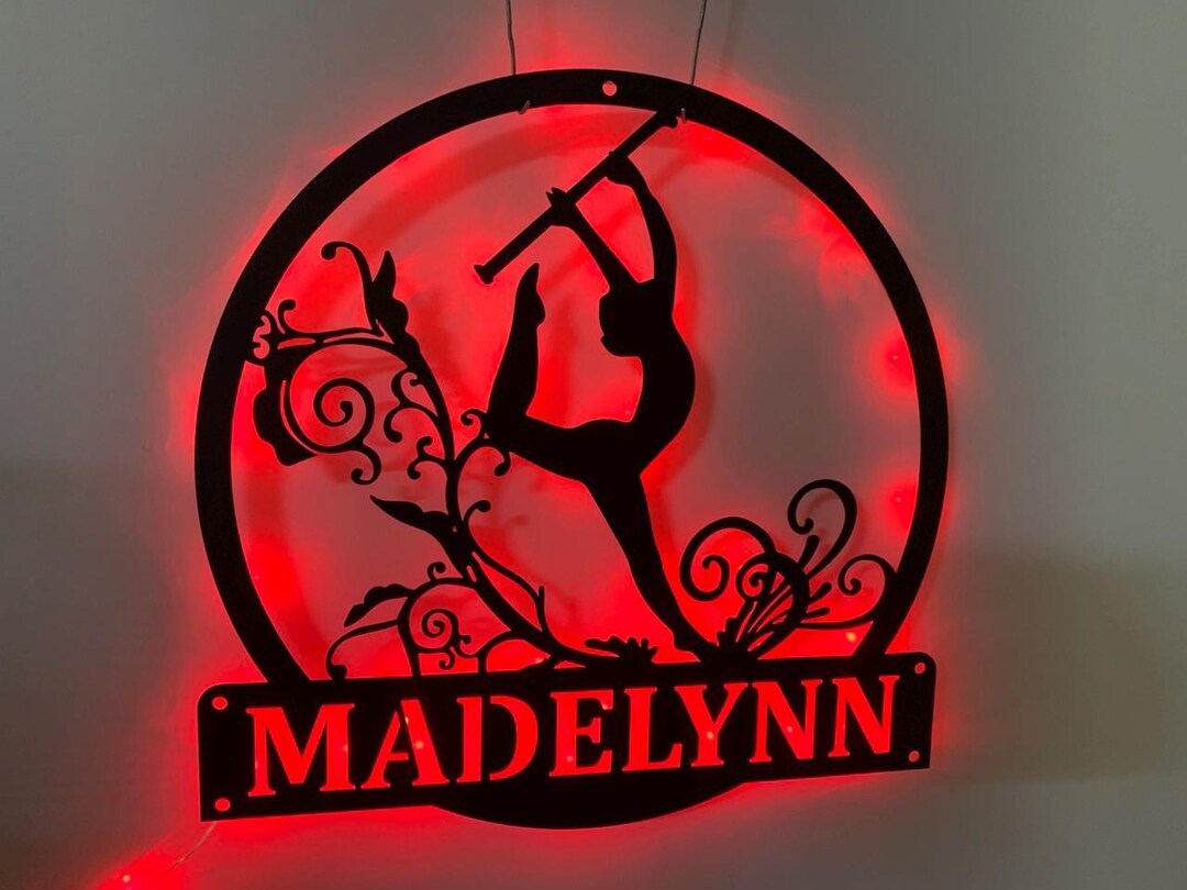 Personalized Baton Twirling Metal Sign With LED Lights, Custom Baton ...