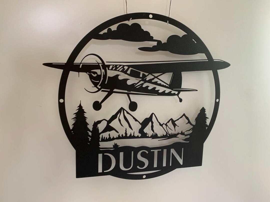 Personalized Pilot Metal Name Sign, Custom Aircraft Metal Wall Art ...