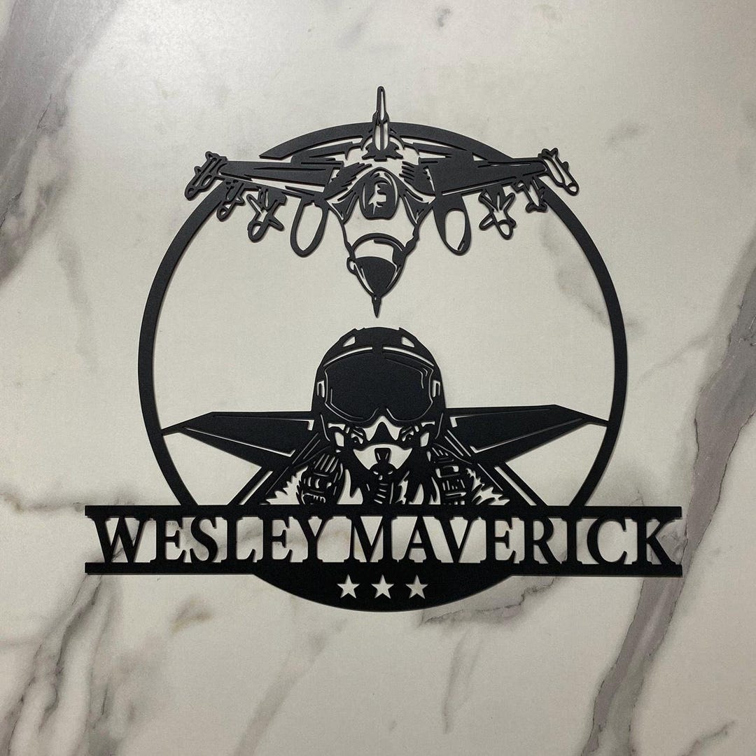 Custom Air Force Pilot Metal Wall Art, Personalized Fighter Jet Pilot ...