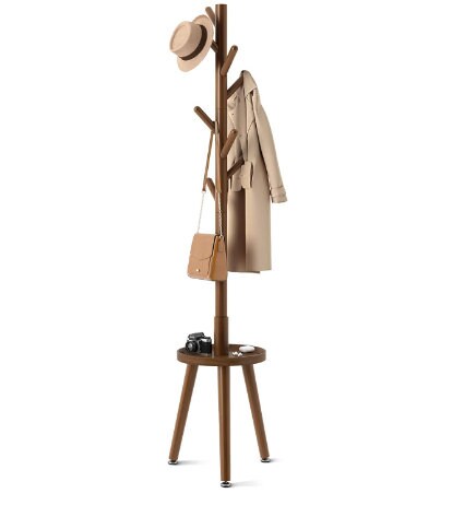 Handmade Wooden Standing Coat Rack With 8 Hooks Modern Coat Rack Coat ...