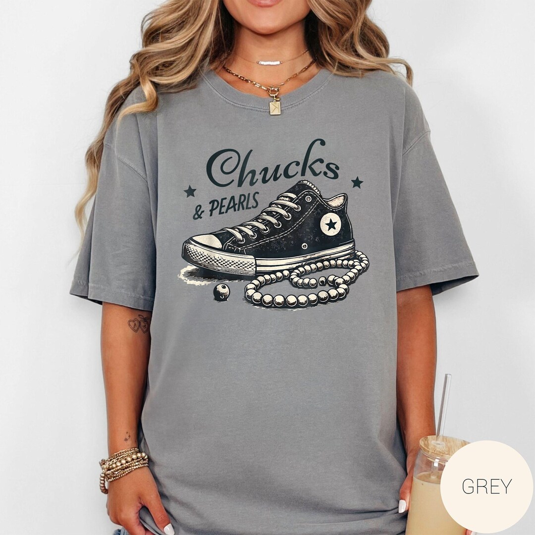 Chucks and Pearls Tshirt, Madam President 2024 Tee, Kamala Harris T-shirt, 2024 Election, First ...