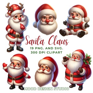 Santa Claus Clipart, High Quality PNG-SVG Files, Christmas Santa Claus ...