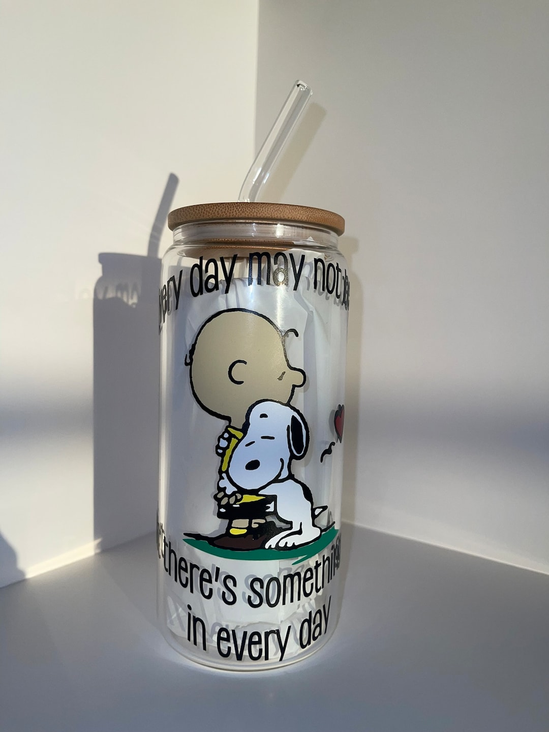 Snoopy Glass Cup - Etsy