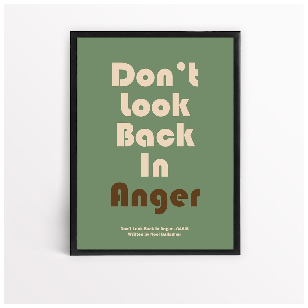 Oasis - Don't Look Back in Anger Poster - Etsy