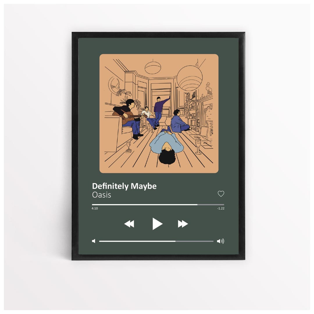 Oasis - Definitely Maybe Album Poster - Apple Music Style - Etsy